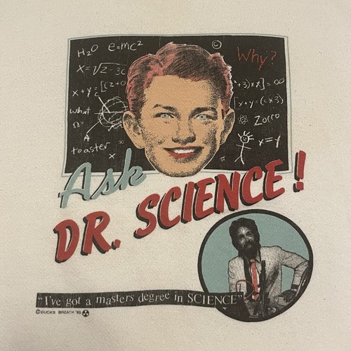 Ask Dr Science Vintage Crewneck 80s 1985 Ducks Breath Mystery Theatre ...