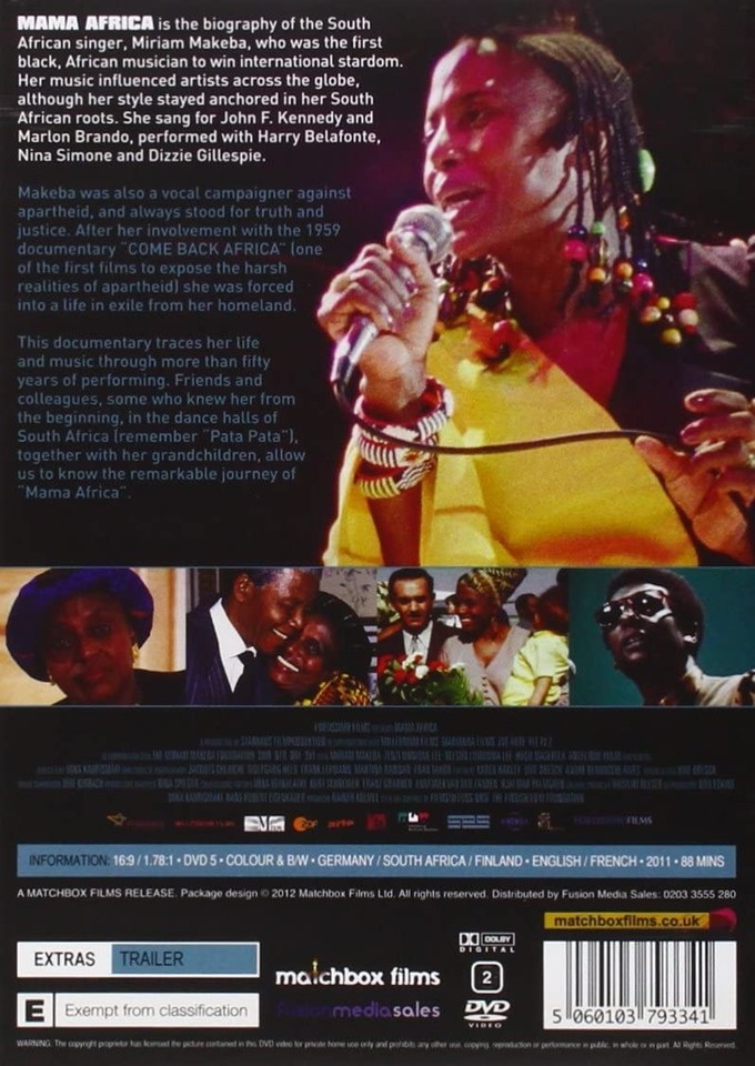 Mama Africa (DVD) Miriam Makeba Zenzi Monique Lee Nelson Lumumba Lee ...