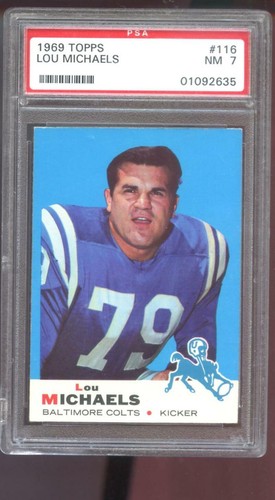 1969 Topps #116 Lou Michaels PSA 7 Graded Football Card NM Baltimore ...
