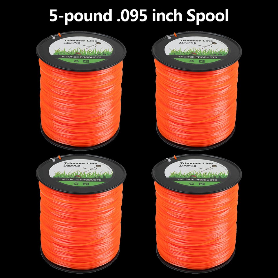 5lb .095 Trimmer Line Square String Spool Commercial Grade 1850ft Fit ...