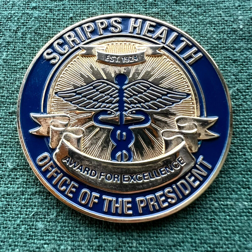 Scripps Health Hospital Challenge Coin Office of the President Award ...