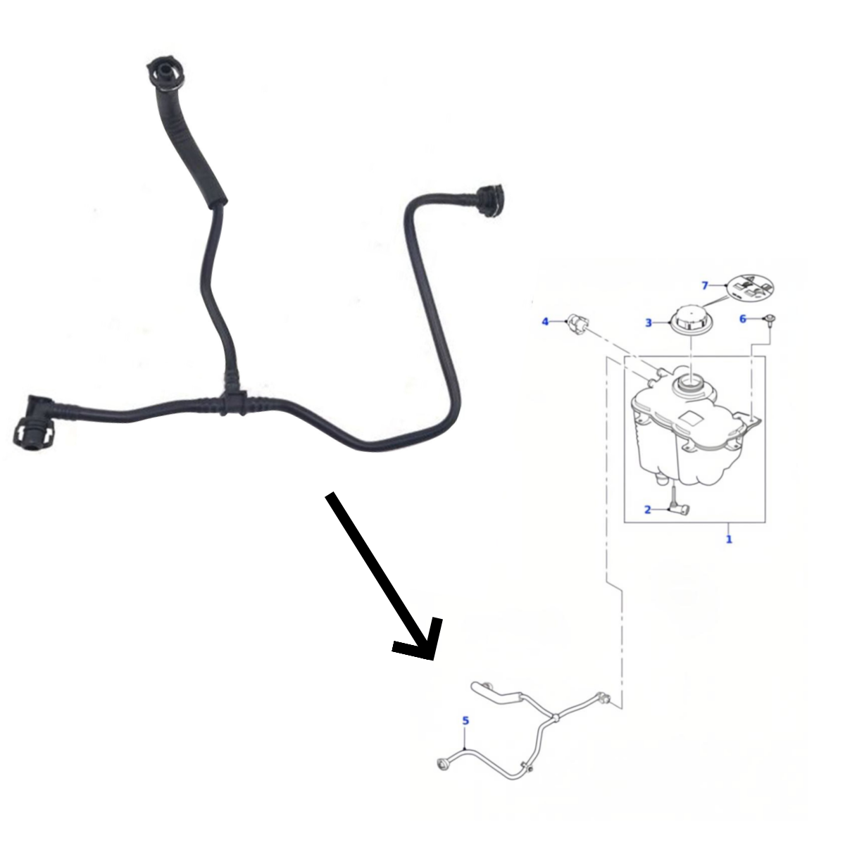 For 2016 2017 2018 Jaguar XF XE 3.0L Engine Coolant Reservoir Overflow ...