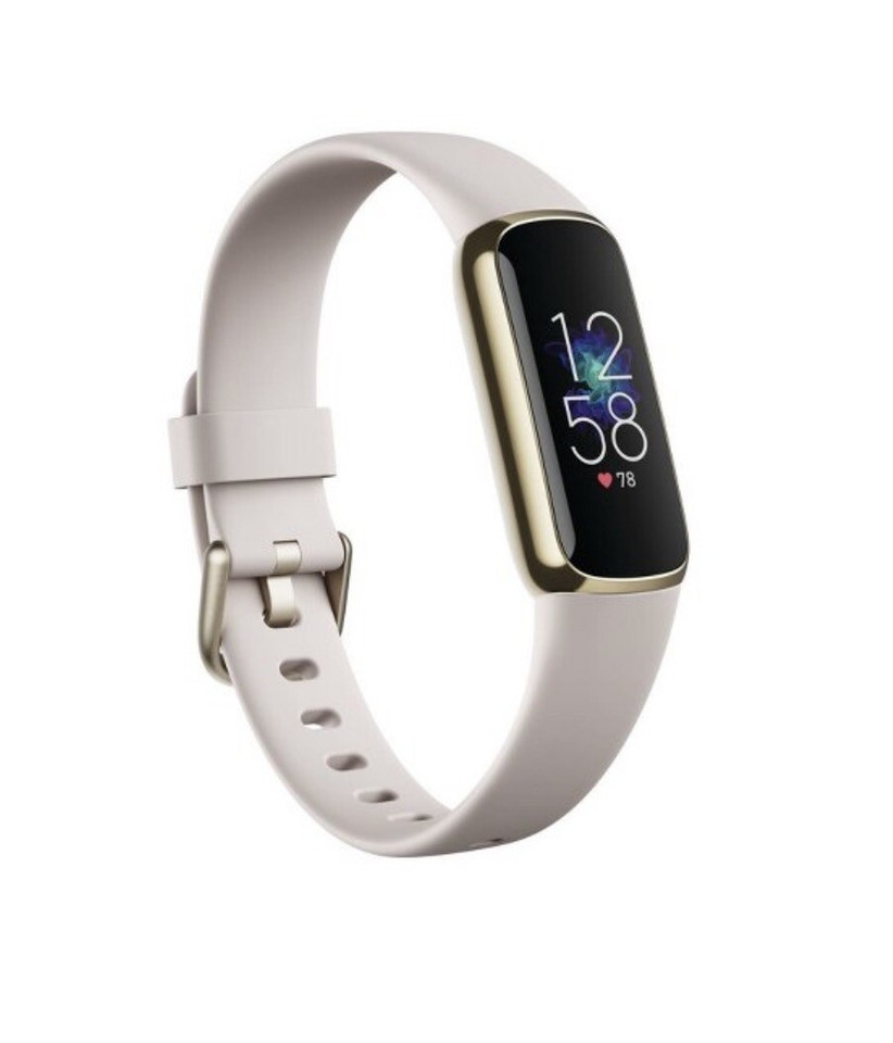 Fitbit Luxe Fitness Tracker Soft Gold Porcelain White Band | eBay