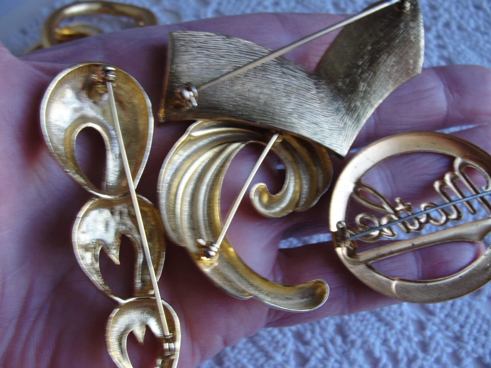 Vtg-Mod Jewelry Lot 12 MCM Brooches Swirls Modernist Circles Shopping ...
