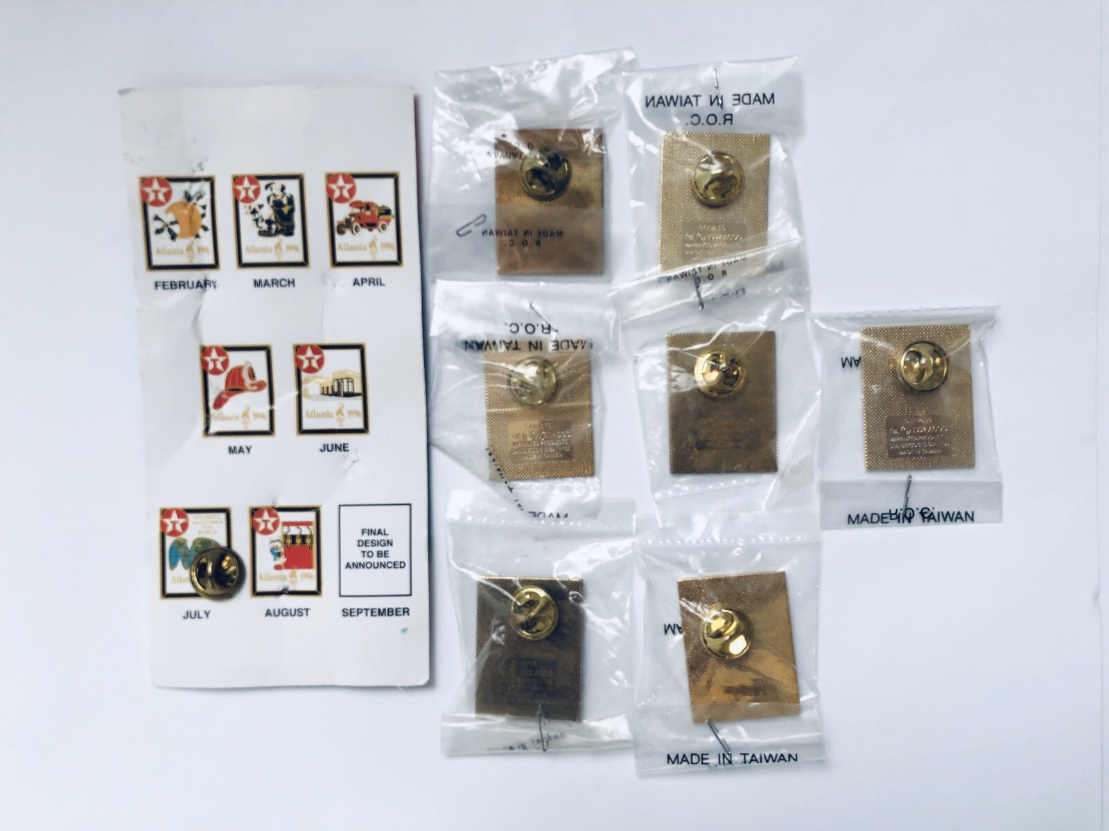 ATLANTA 1996 Olympics Texaco Collectible Pins Complete Set - Lot of 8 ...