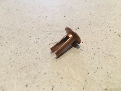 1/4 inch dia x 9/16 long Bifurcated Split Leg Copper Rivets. Head 1/2 ...