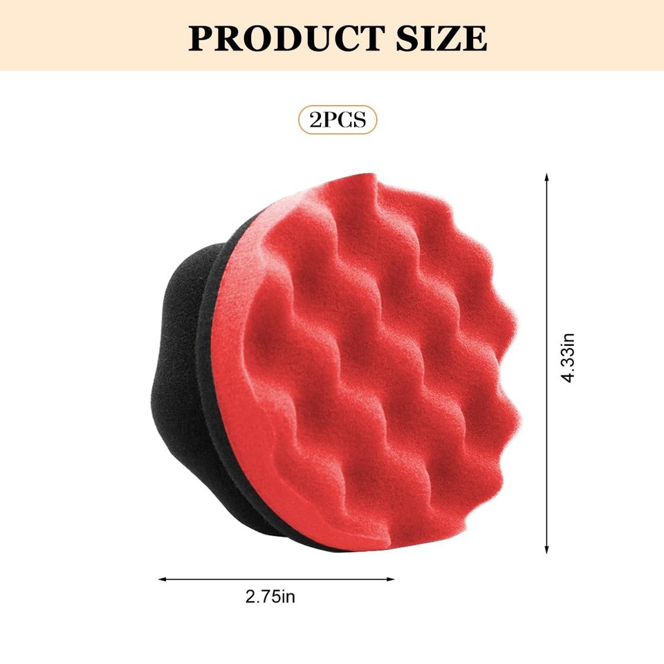 2PCS Car Tire Dressing Applicator Pads, Reusable Hex Grip Shine Red | eBay