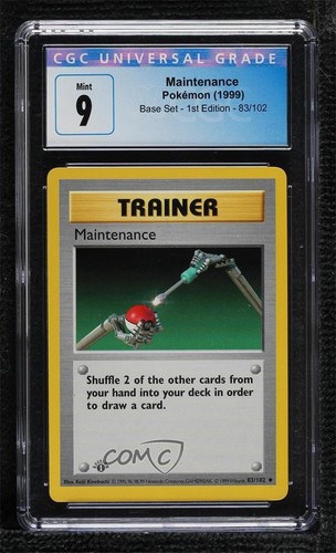 Maintenance Shadowless 1st Ed. Pokemon Base Set CGC 9 Mint 1999 1co7 | eBay