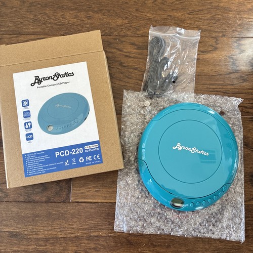 NEW IN BOX Byron Static Compact Portable CD player, Teal Blue w ...