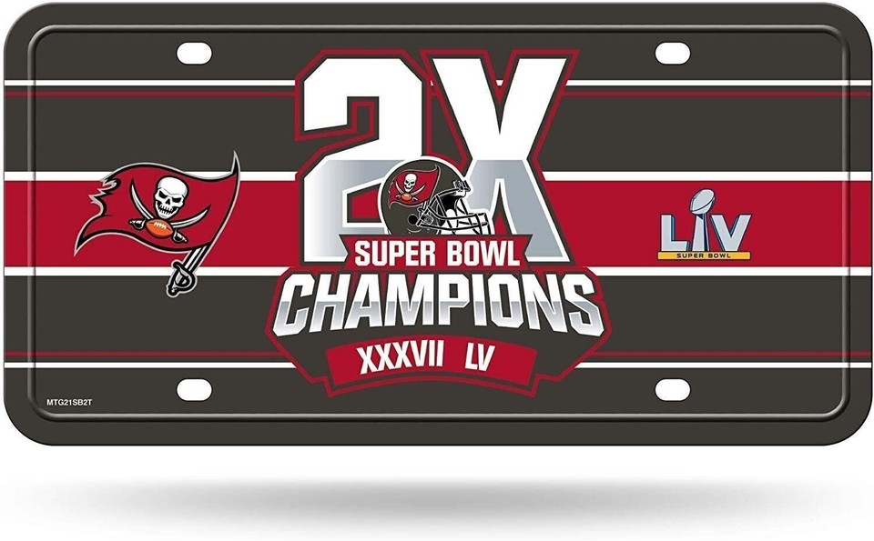 Tampa Bay Buccaneers Metal Auto Tag License Plate, 2-Time Super Bowl ...