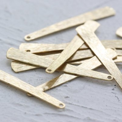 10 Pieces Raw Brass Brushed Long Oval Charm - 43x4.8mm (CW-4044C-N-382 ...