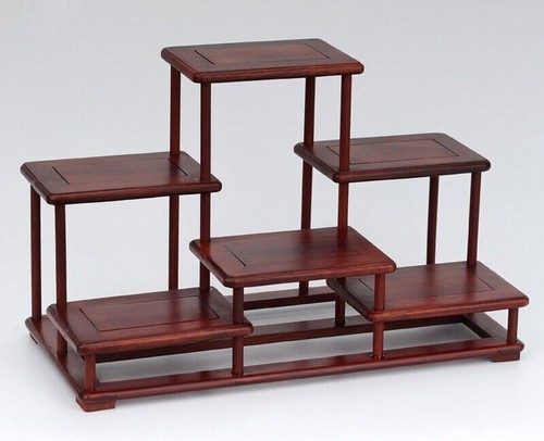 Rosewood Display Rack Stand Table Antique Statue Craft Pot Shelf Layer ...