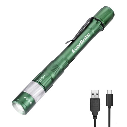 EverBrite 300LM Pen Light Rechargeable LED Pen Flashlight Zoomable w ...