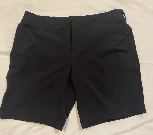 32 Degrees Cool Black Flat Front Cargo Shorts Security Zip Pocket Women ...