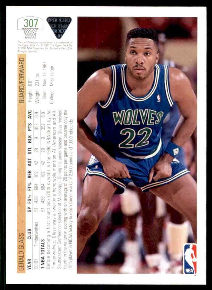 1991-92 Upper Deck Gerald Glass #307 | eBay