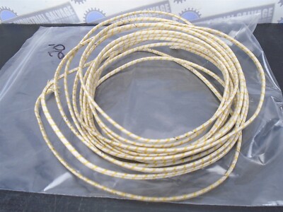 Vintage (20ft Section) WHITE w/ GOLD MARK , CLOTH COVERED WIRE, 2/16Ga ...