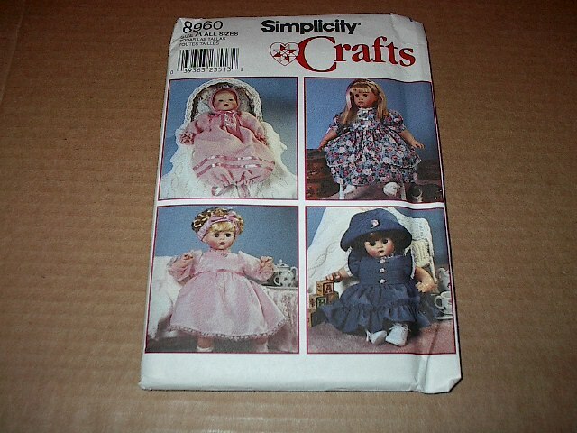 Simplicity Pattern 8960 Doll Clothes Sz S-l UC FF for sale online | eBay