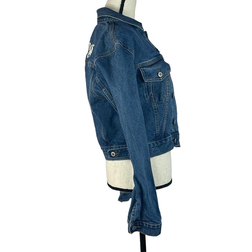John Galt Medium/Large Cropped Trucker Jean Jacket "Darling" Button-Up ...