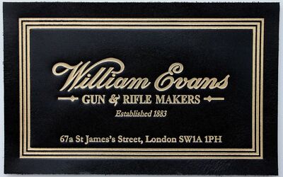 ENGLISH GUNMAKER GUN TRADE LABEL for WILLIAM EVANS, purdey | eBay
