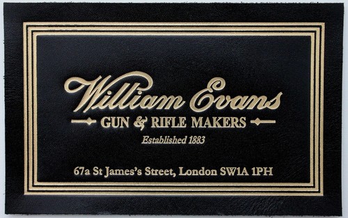 ENGLISH GUNMAKER GUN TRADE LABEL for WILLIAM EVANS, purdey | eBay