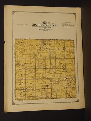 Minnesota Faribault County Map Minnesota Lake Township 1913 W3#96 | eBay
