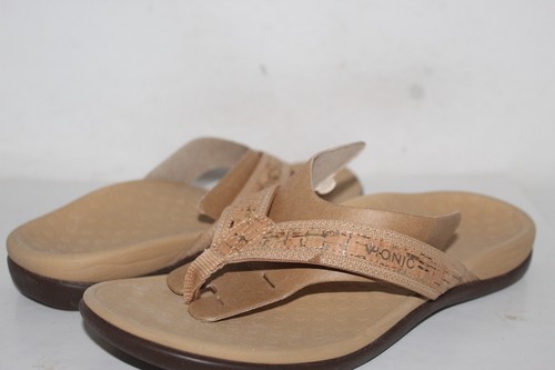 VIONIC Women's Tide Cream/Cork Leather Orthopedic Sandals Size 9 | eBay
