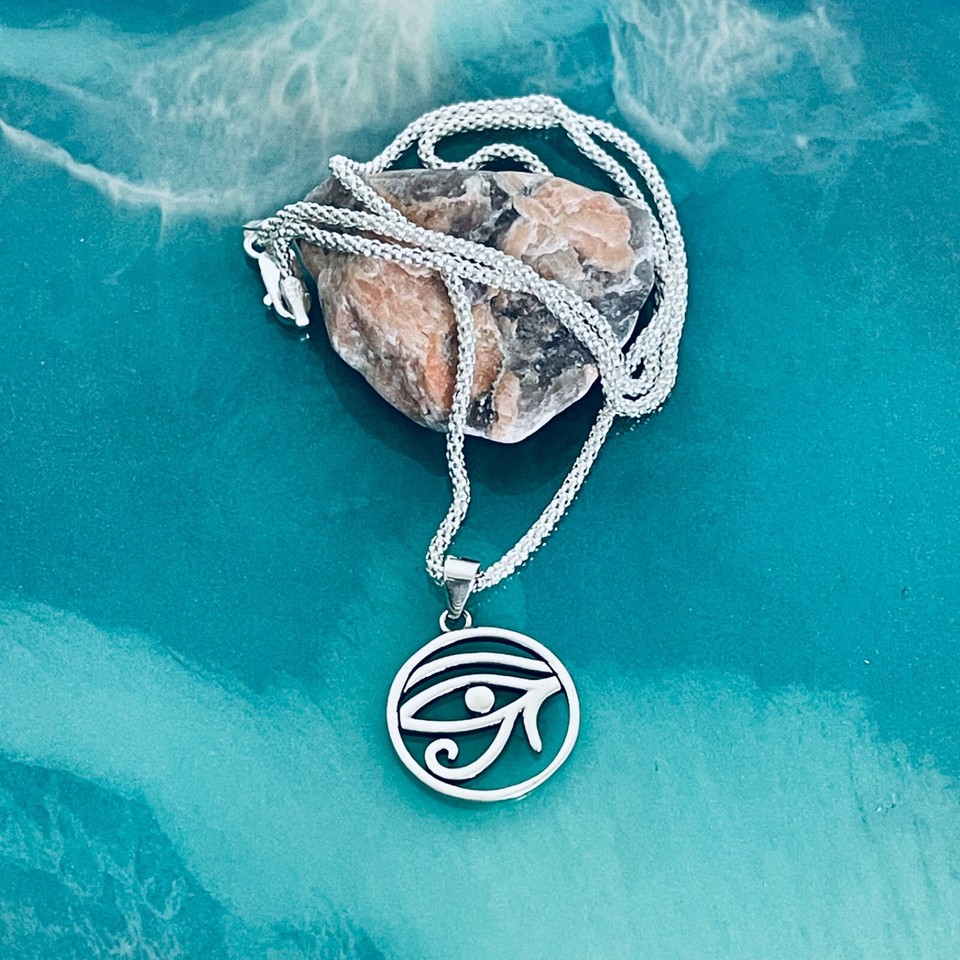 Sterling Silver Eye of Horus Necklace, Protection Necklaces, Eye of Ra ...