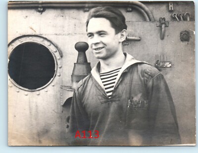 PHOTO Sailor Man VINTAGE guy Soviet ussr AFFECTIONATE Male Navy on a ...