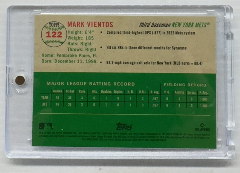 2023 Topps Chrome Platinum Mark Vientos Gold Prism Refractor SSP Rookie ...