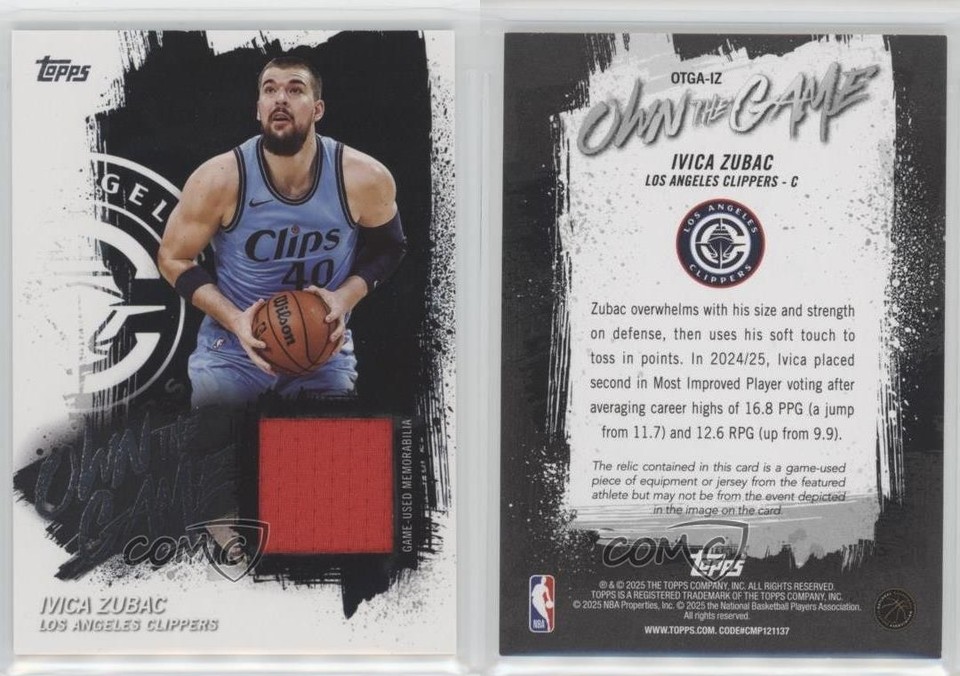 2025-26 Topps Own the Game Ivica Zubac #OTGA-IZ 17e2 | eBay