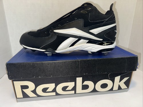 vintage men's reebok turf Cleats mid laceup Black White New In Box Size ...