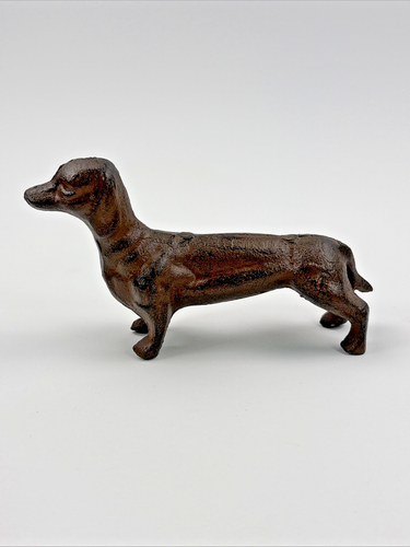 Vintage Solid Cast Iron Dachshund Weiner Weenie Hot Dog Door Stop ...
