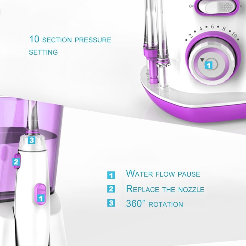 800ML Electric Water Jet Pick Dental Flosser Oral Irrigator Teeth Tooth ...