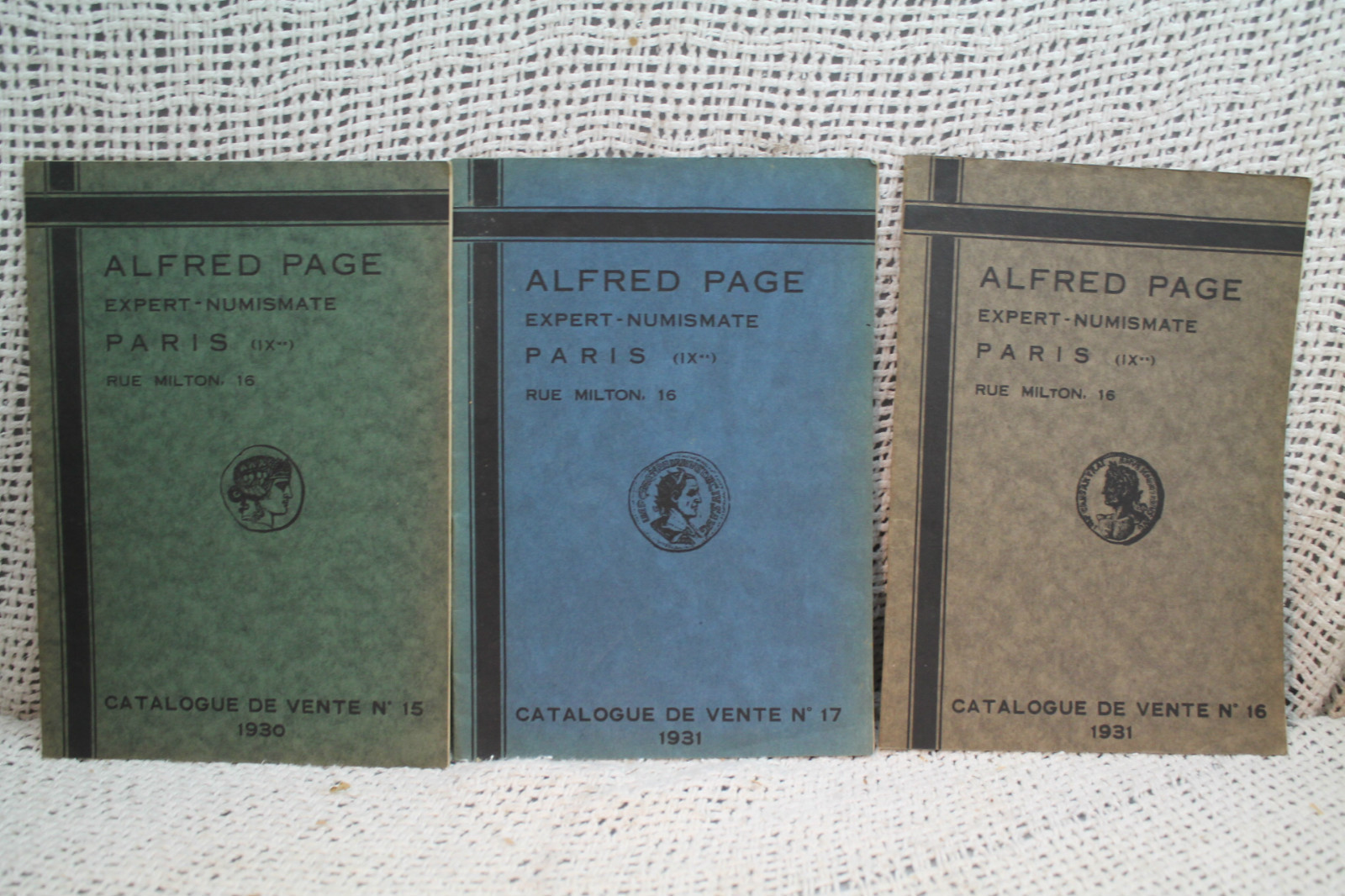 lot 3 rare old coin catalogue Alfred Page Paris ancient greek roman ...