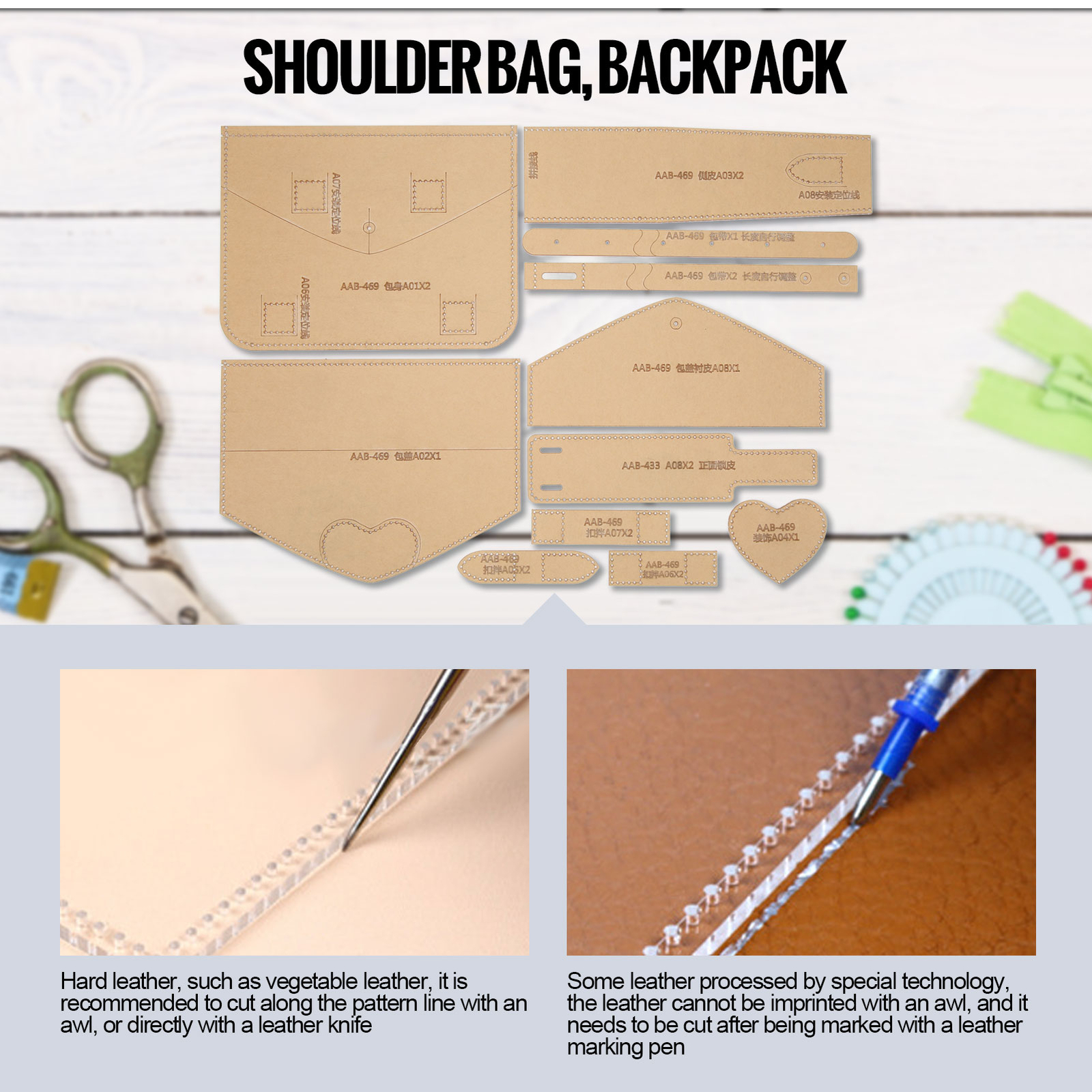 Shoulder Bag Acrylic Template Pattern Leather Bag Pattern Kit For ...