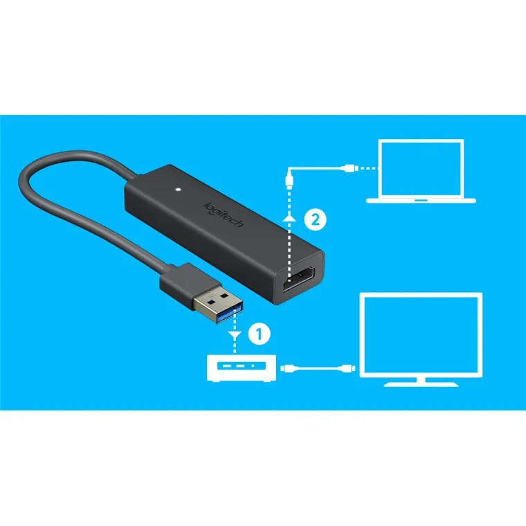 Logitech Conference Screen Share Device USB to HDMI - 939-001553 ...