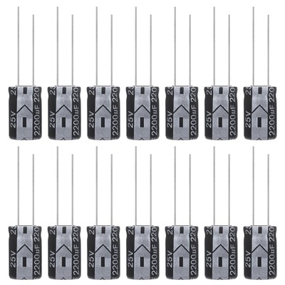 2200uF 25V 13x20mm Electrolytic Capacitor 2200UF MFD 25 Volt 0.51x0 ...