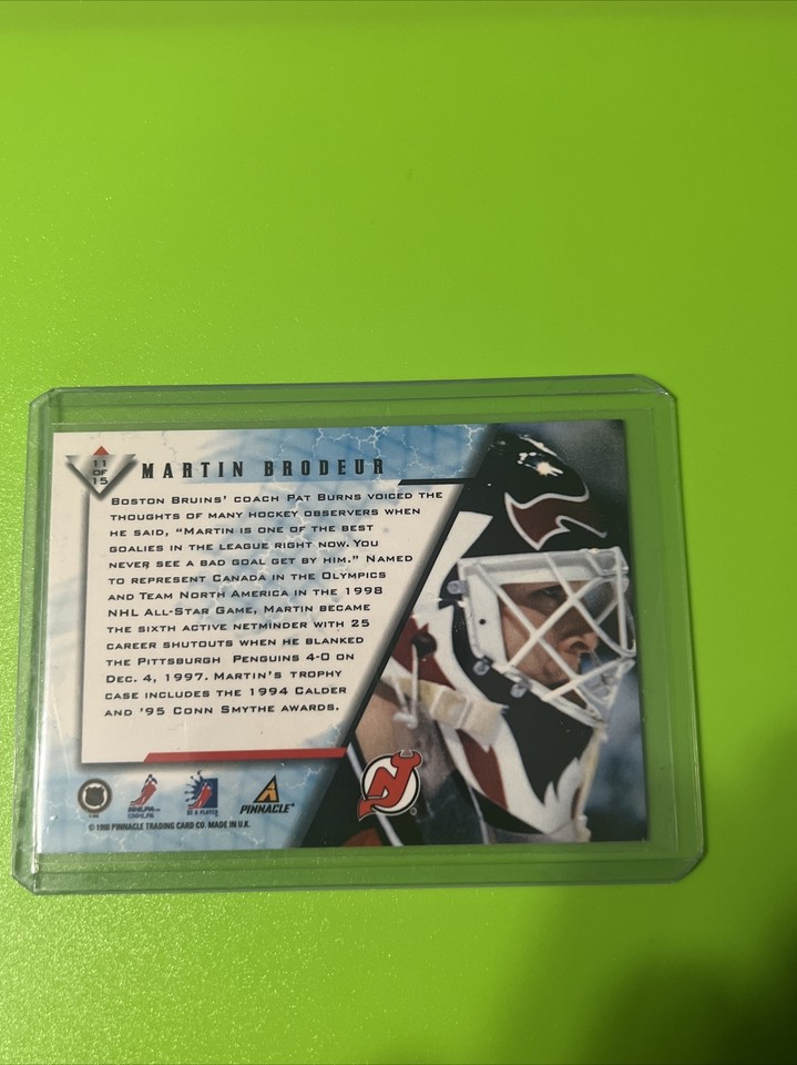 MARTIN BRODEUR 1997-98 Pinnacle BAP Stacking The Pads #11 New Jersey ...
