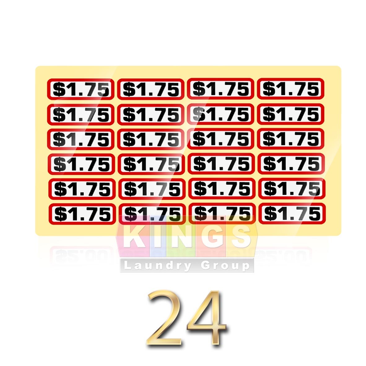 24PK GLOSSY SLIDE DECAL $1.75 For GREENWALD Wascomat, Ipso, Huebsch, 00 ...