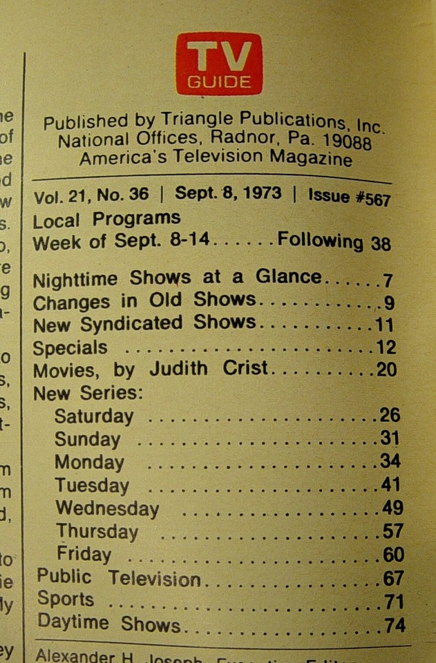 TV Guide September 1972 & September 1973 ~ Special Fall Preview Issues ...