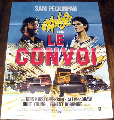 CONVOY Sam Peckinpah Trucks Kris Kristofferson Ali MacGraw LARGE french ...