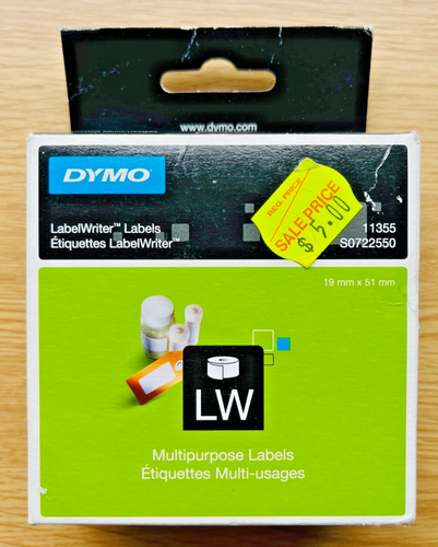 DYMO LabelWriter Multipurpose 500 Labels 11355 Removable White Paper 19 ...