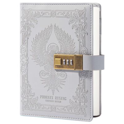 Phoenix Journal Notebook with Lock Vintage Leather Diary Refillable ...
