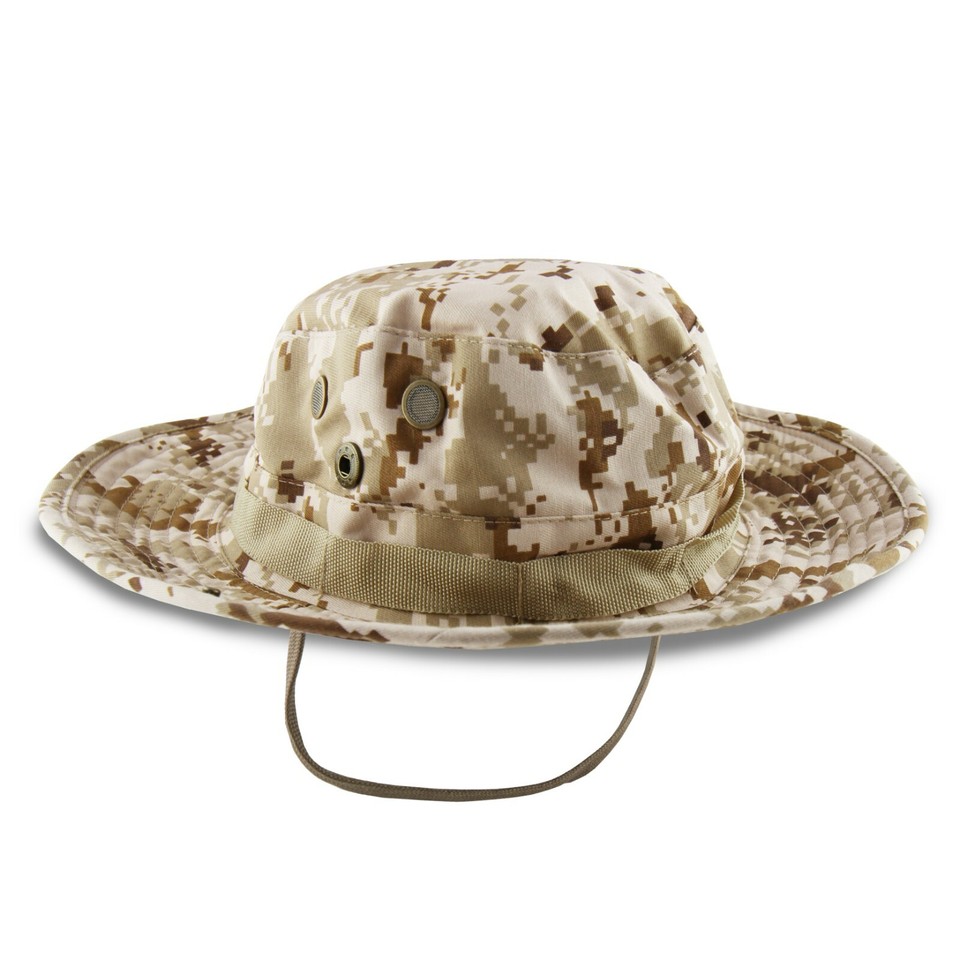Camo Sun Hat Bucket Cargo Safari Bush Army Boonie Summer Fishing Hats ...