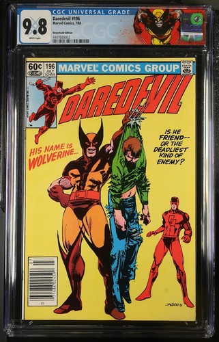 DAREDEVIL #196 WOLVERINE (Adamantium Bonding) 1983 BULLSEYE CGC 9.8 NEWSTAND | eBay