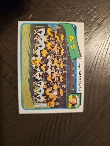 1980 TOPPS BASEBALL CARD OAKLAND ATHLETICS CHECKLIST/JIM MARSHALL | eBay