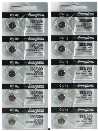 ENERGIZER 393/309 SR754W WATCH BATTERIES E393 309 NEW SEALED Authorize ...