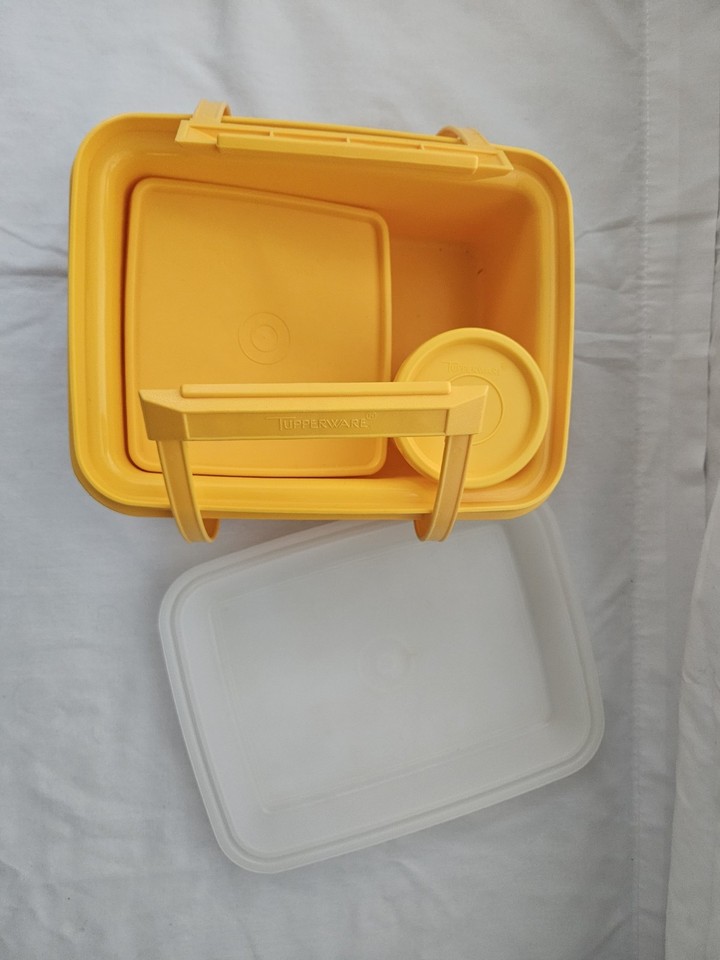 Tupperware Pak N Carry Lunch Box 1254-15 Pumpkin Orange With 2 bonus ...