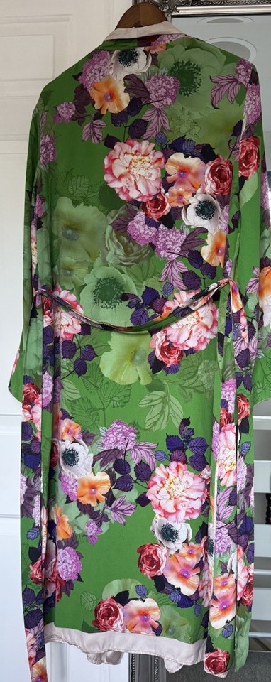 ZARA Rare Green FLORAL PRINT KIMONO With Belt 100% Viscose M Bloggers ...