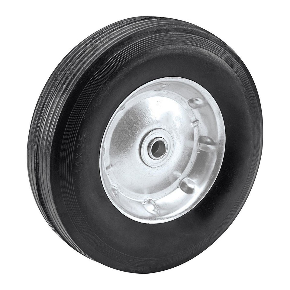 2pc 10" inch SOLID RUBBER DOLLY WHEELS Tire Rim wheel Hard Heavy duty ...